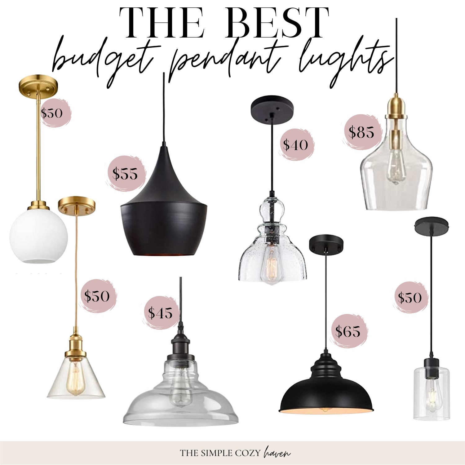 The Best Budget-Friendly Pendant Lights! - The Simple Cozy Haven